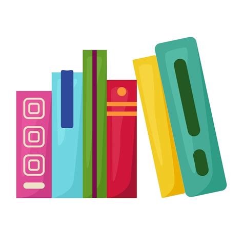 Premium Vector Colorful Standing Spine Book Covers Row Graphic Design
