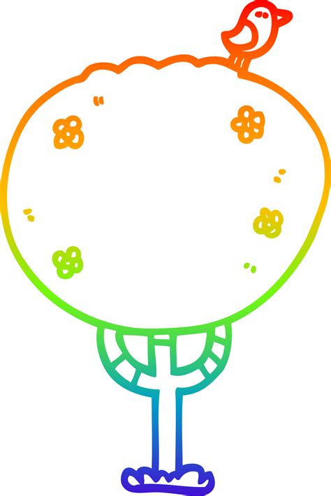 Desenho De Linha Gradiente Arco íris Desenho Animado Nuvem