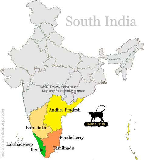 Tamil Nadu South India Map