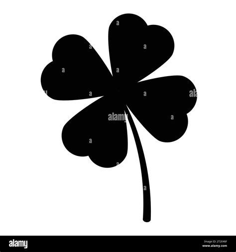 Black Silhouettes Of Clover Leaf St Patricks Day Symbol Shamrock