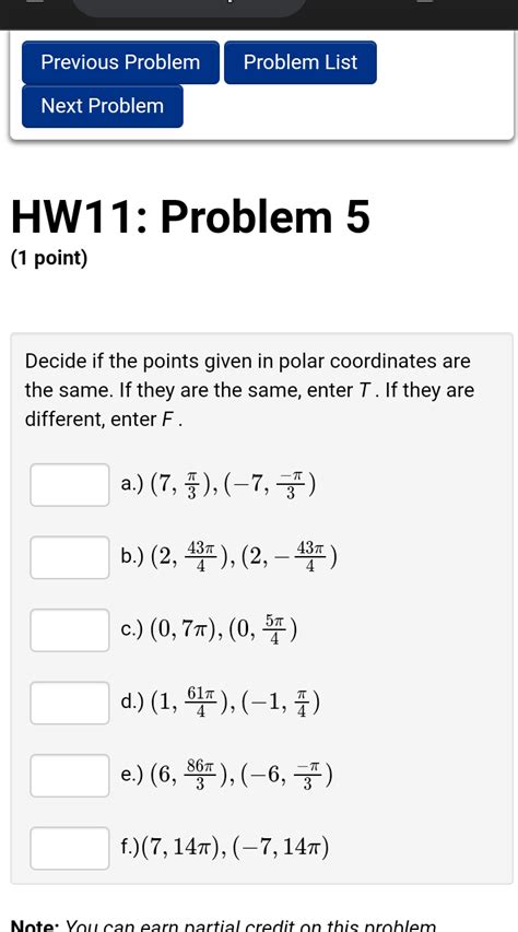 Solved Hw11 Problem 5 1 Point Decide If The Points Given