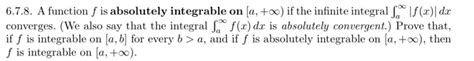 Solved 678 A Function F Is Absolutely Integrable On A
