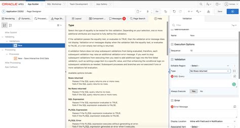 Oracle Database Validate Apex Interactive Grid Records Even If No
