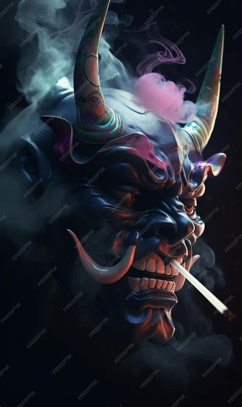 Premium Ai Image There Is A Picture Of A Demon With A Cigarette In