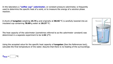 Solved In The Laboratory A Coffee Cup Calorimeter Or