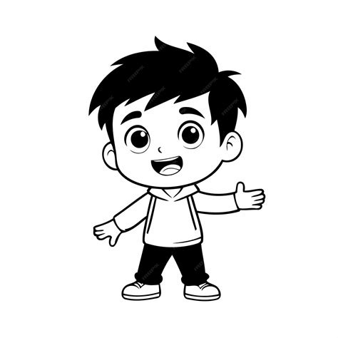 Premium Vector Cute Boy Doodle Illustration Editable Vector