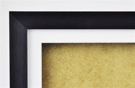Black A5 Wooden 3d Effect Deep Box Frame With White Mount And Glass