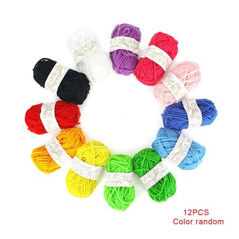 12pcs Yarn Wool Ball Lot Hand Knitting Crochet Diy Grandado