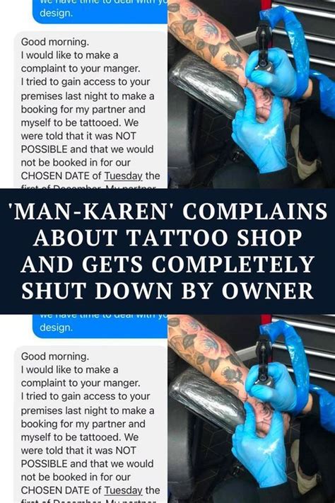 Man Karen Complains About Tattoo Shop And Gets Completely Shut Down By