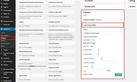 Formulario De Acceso Popup En El Frontal De WordPress