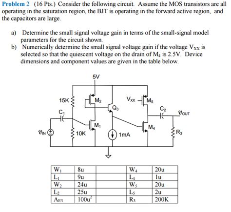 solved consider the following circuit assume the mos