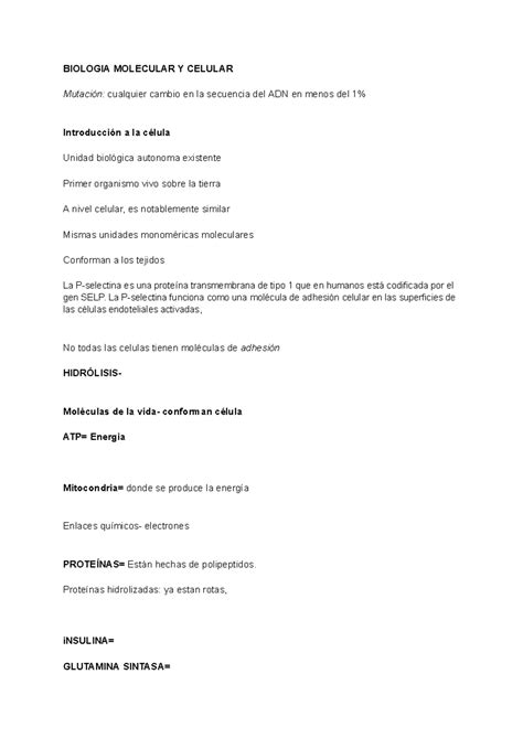 Biologia Molecular Y Celular Biologia Molecular Y Celular Mutación