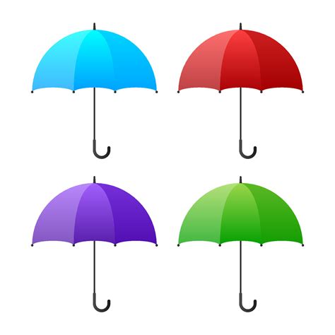 Colorful Umbrella Icon In Flat Design Vector Illustration 34346390
