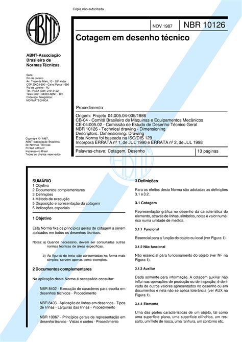 Nbr 10126 Cotagem Abnt Norma Técnica Para Arquitetura Copyright