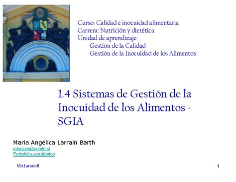 1 clase 1 Sistemas de Gestión de la Inocuidad de los Alimentos