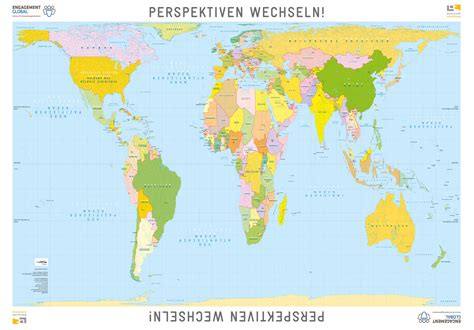 Weltkarte Perspektiven Wechseln Mit Begleitheft Portal Globales Lernen