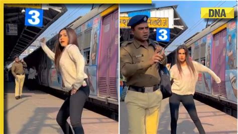 Girl Dances To SRK S Jhoome Jo Pathaan On Crowded Railway Station Viral Video Shows What