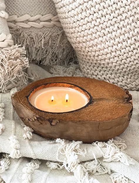 Mini Candle In Coconut Shell Bowl Container Jars With Custom Logo Eco