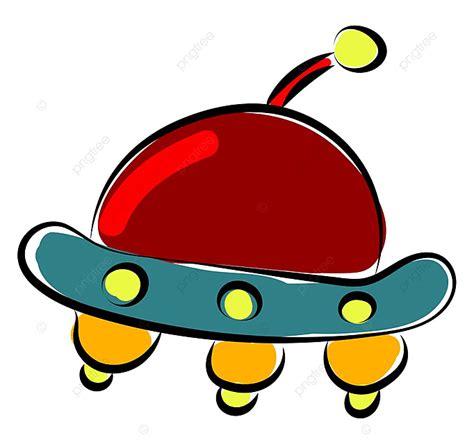 Alien Spacecraft Vector Illustration Spaceship White Design Fiction