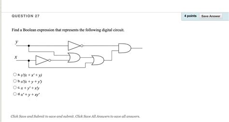 solved question 27 4 points save answer find a boolean