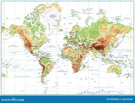 Blank Physical Map Of The World