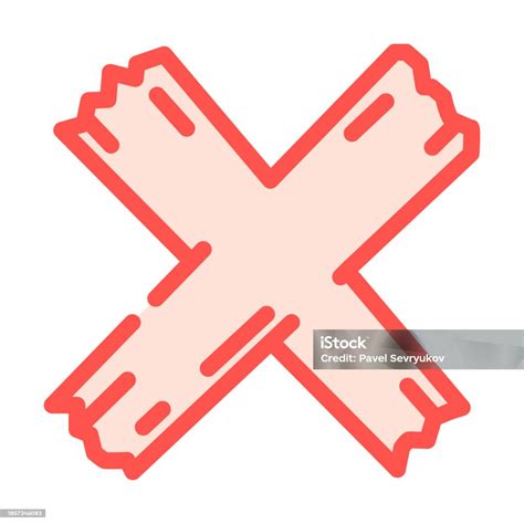 크로스 X 마크 컬러 아이콘 벡터 일러스트 레이 션 라벨에 대한 스톡 벡터 아트 및 기타 이미지 라벨 매달기 문 Istock