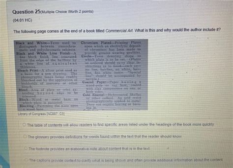 Solved Question 25 Multiple Choice Worth 2 Points 04 01HC Chegg