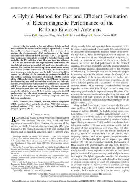 Ahybridmethodforfastandefficientevaluationofelectromagnetic