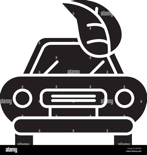 Voiture Rétro Icône Noire Vector Signe Sur Fond Isolé Voiture Rétro