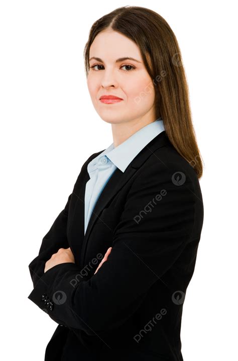 Smirking Businesswoman Posing White Person Professional Face Png