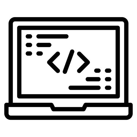 Coding Icon Line Vector Illustration Vector Art At Vecteezy