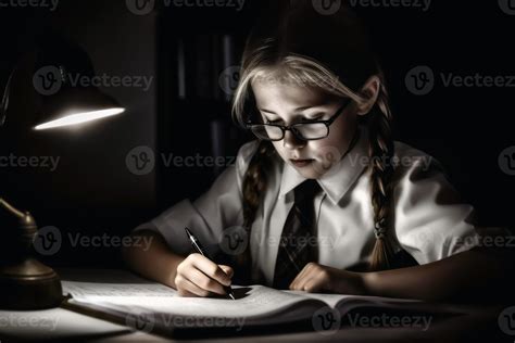 A Babegirl Doing Homework Created With Technology 26151398 Stock Photo At Vecteezy