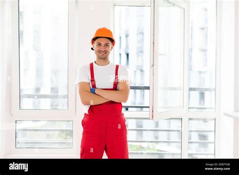 Master Puts A New Plastic Window Stock Photo Alamy