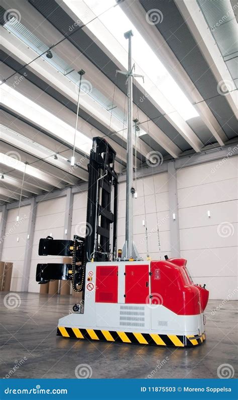Automated Warehouse Paper With Robotic Forklift Stock Image Image