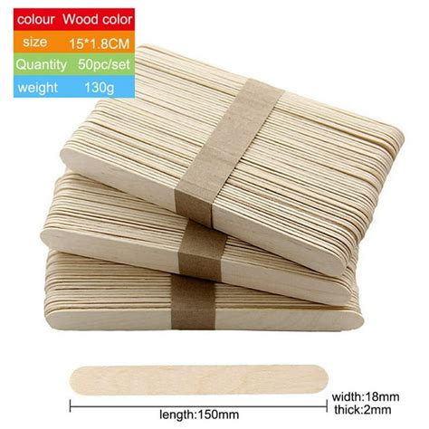 50 Pcs Craft Sticks Ice Cream Sticks Natural Wood Popsicle Craft Sticks