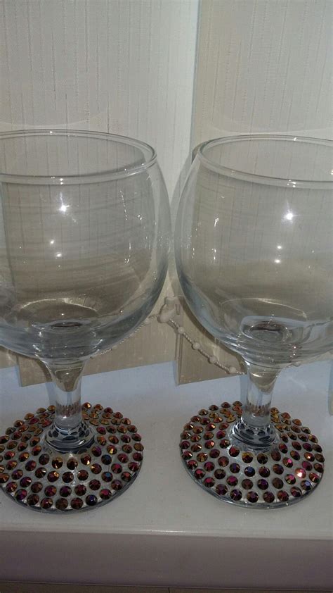 Rhinestone Wine Glasses Rhinestone Wine Glasses Rhinestone Crafts