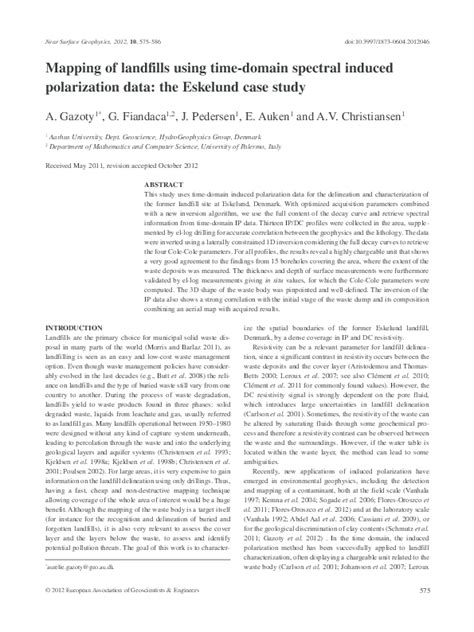 pdf mapping of landfills using time domain spectral induced