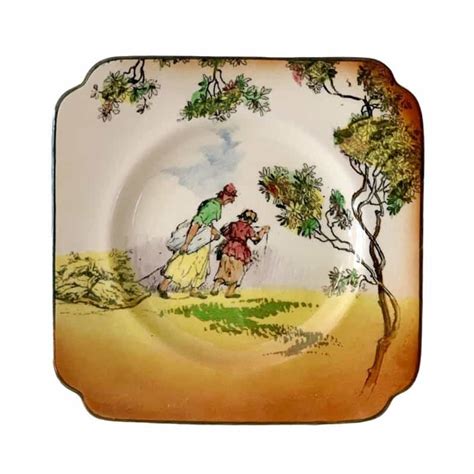 Royal Doulton Old English Scenes Gleaners Square Plate Clyde On 4th