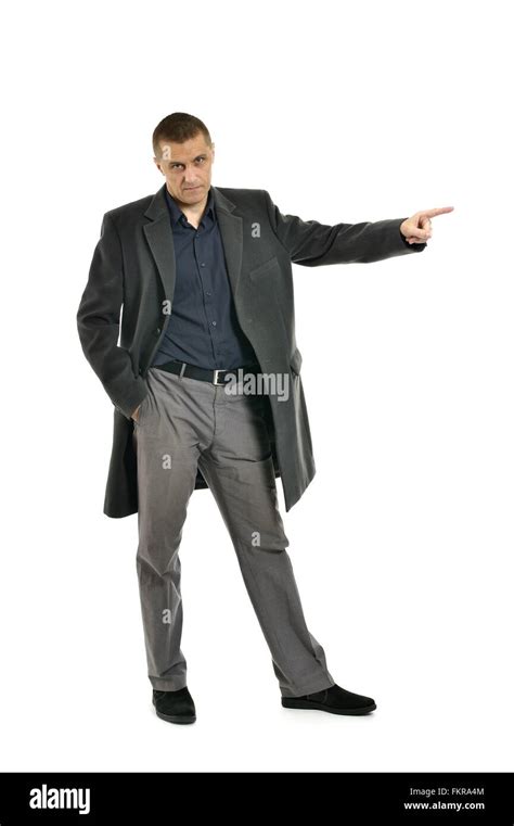 Attractive Man Pointing Stock Photo Alamy