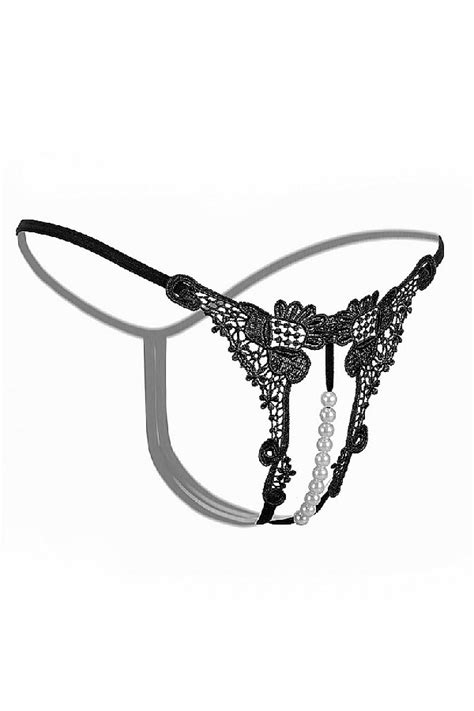 Chiloti Sexy Tanga Decupati Cu Margele Zr2200 Negru S Intl Emagro
