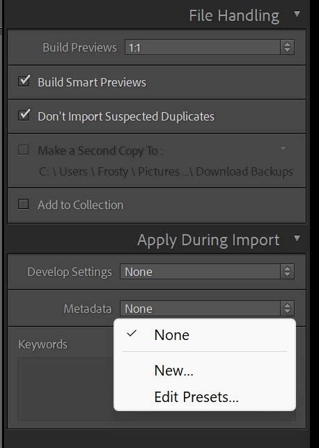 import and metadata presets vanished adobe product community 15036033