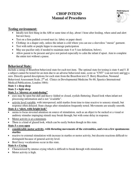 Chop Intend For Sma Type I Manual Of Procedures Pdf Anatomical