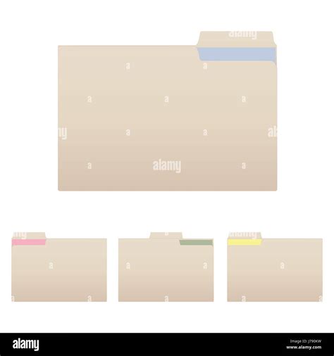 Isolated Illustration File Filing Vector Folder Tan Blue Object Job