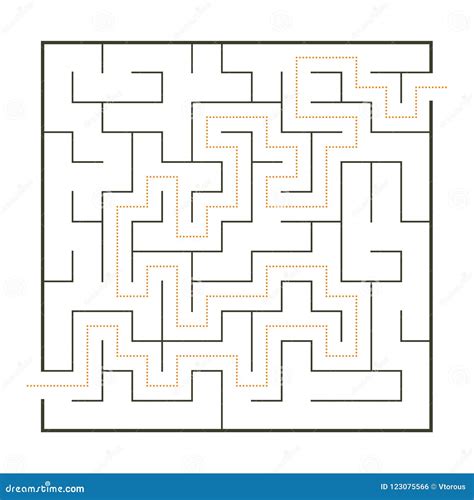 Simple Maze With Path Solution Stock Vector Illustration Of Path