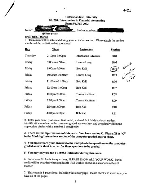 Exam 1 Answer Key Introduction To Financial Accounting Act 210