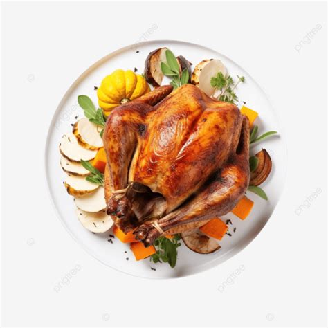 행복한 추수 감사절 호박 장식을 곁들인 흰색 접시에 구운 닭고기와 칠면조 칠면조 저녁 식사 칠면조 음식 Png 일러스트 및 이미지 에 대한 무료 다운로드 Pngtree
