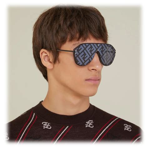 Fendi Fendi Fabulous Shield Sunglasses Gray Sunglasses Fendi