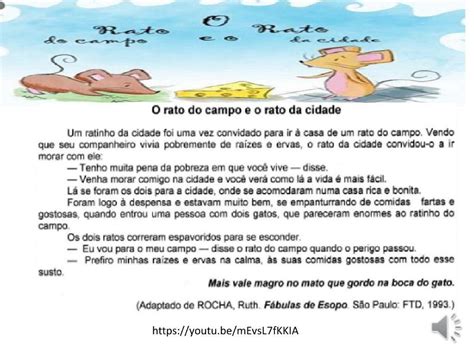 O Rato Do Campo E O Rato Da Cidade Fabula E Musicas