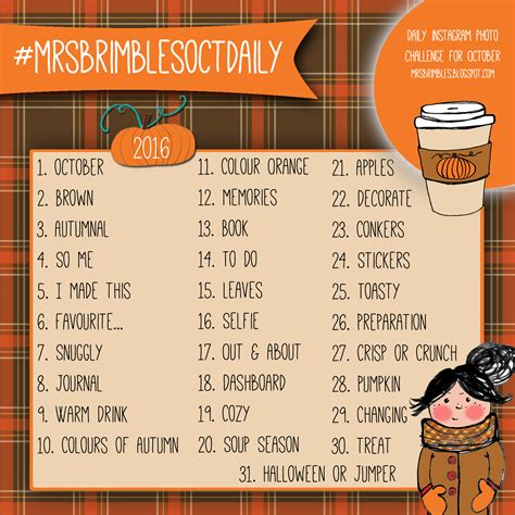 Mrs Brimbles October Instagram Challenge Is Back For 2016