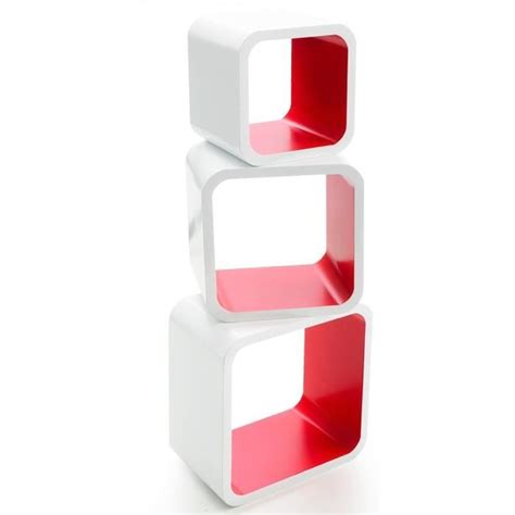 Cube Étagère Cambridge Lot de 3 étagères murales Surface laquée